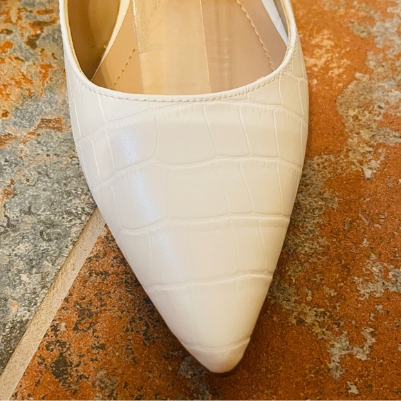 Alfani | Shoes | Alfani Stepflex Slingback Kitten Heels White Pointed ...